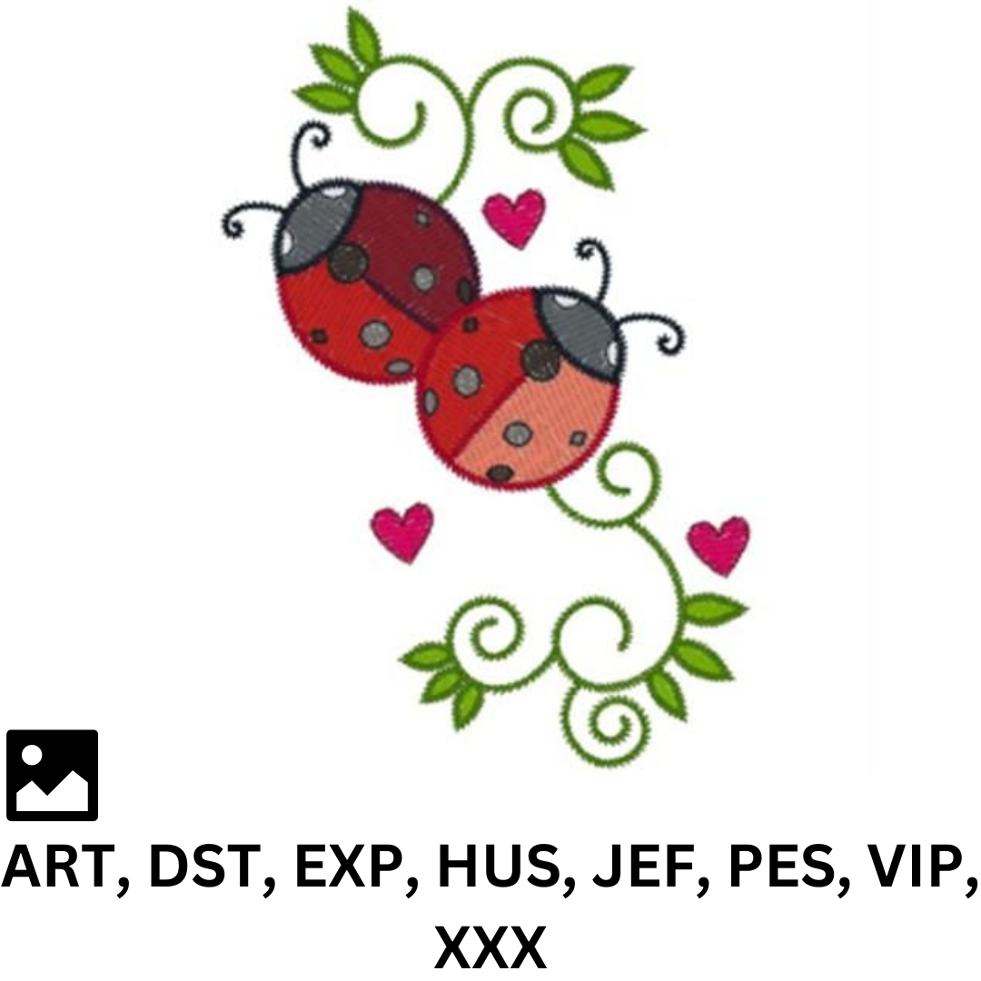 Ladybugs Embroidery Design| Heart Embroidery Designs | Bug E | Inspire ...
