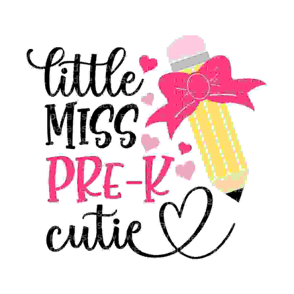 Little Miss Pre-K Cutie SVG, Preschool SVG, First Day of Sch - Inspire ...