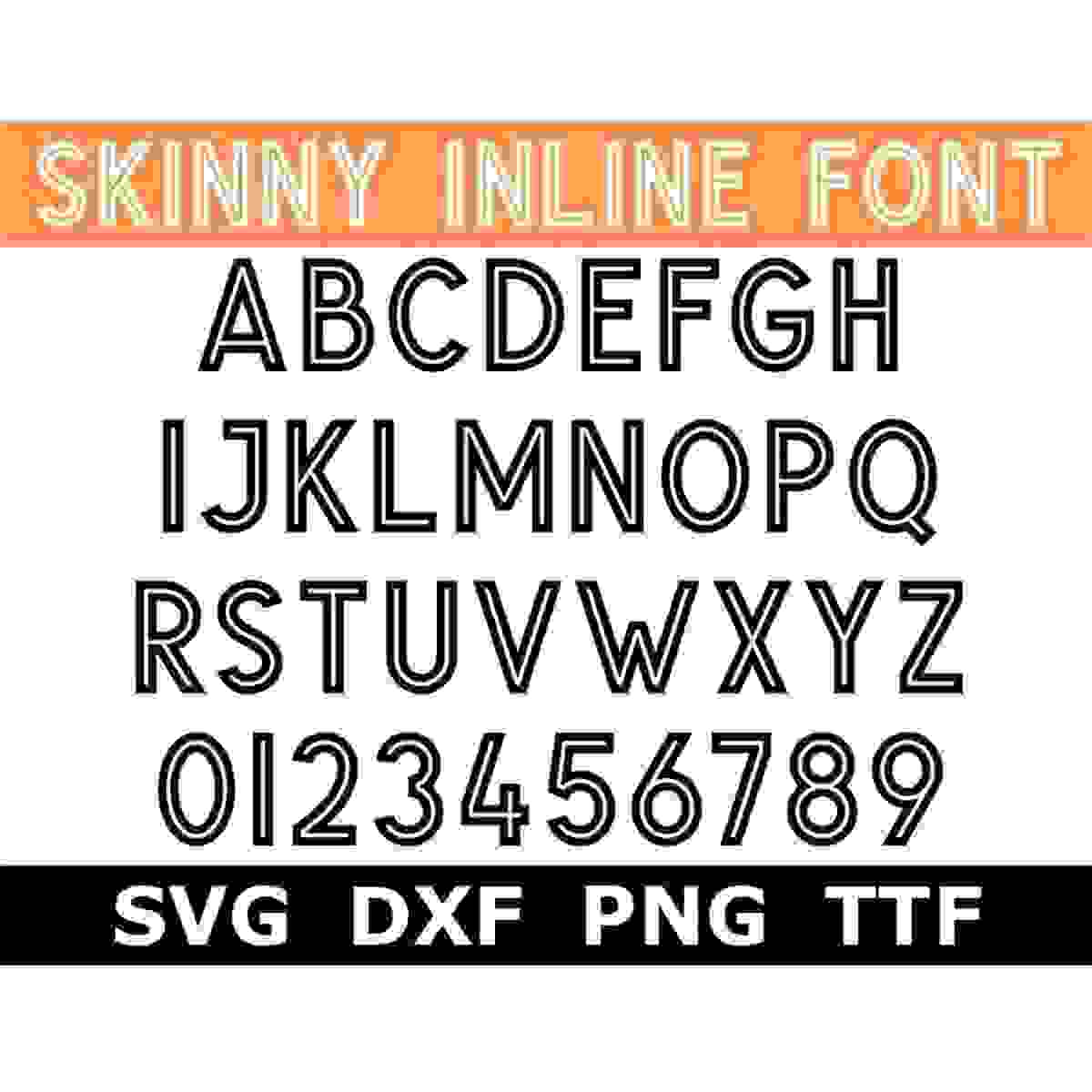 Skinny Inline Font SVG TTF, Inline Alphabet, School Font, D - Inspire Uplift