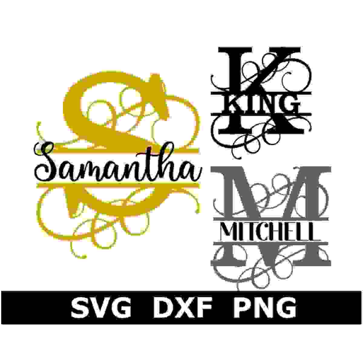 Split Monogram SVG/DXF/PNG, Split Monogram Frame Alphabet, D - Inspire ...