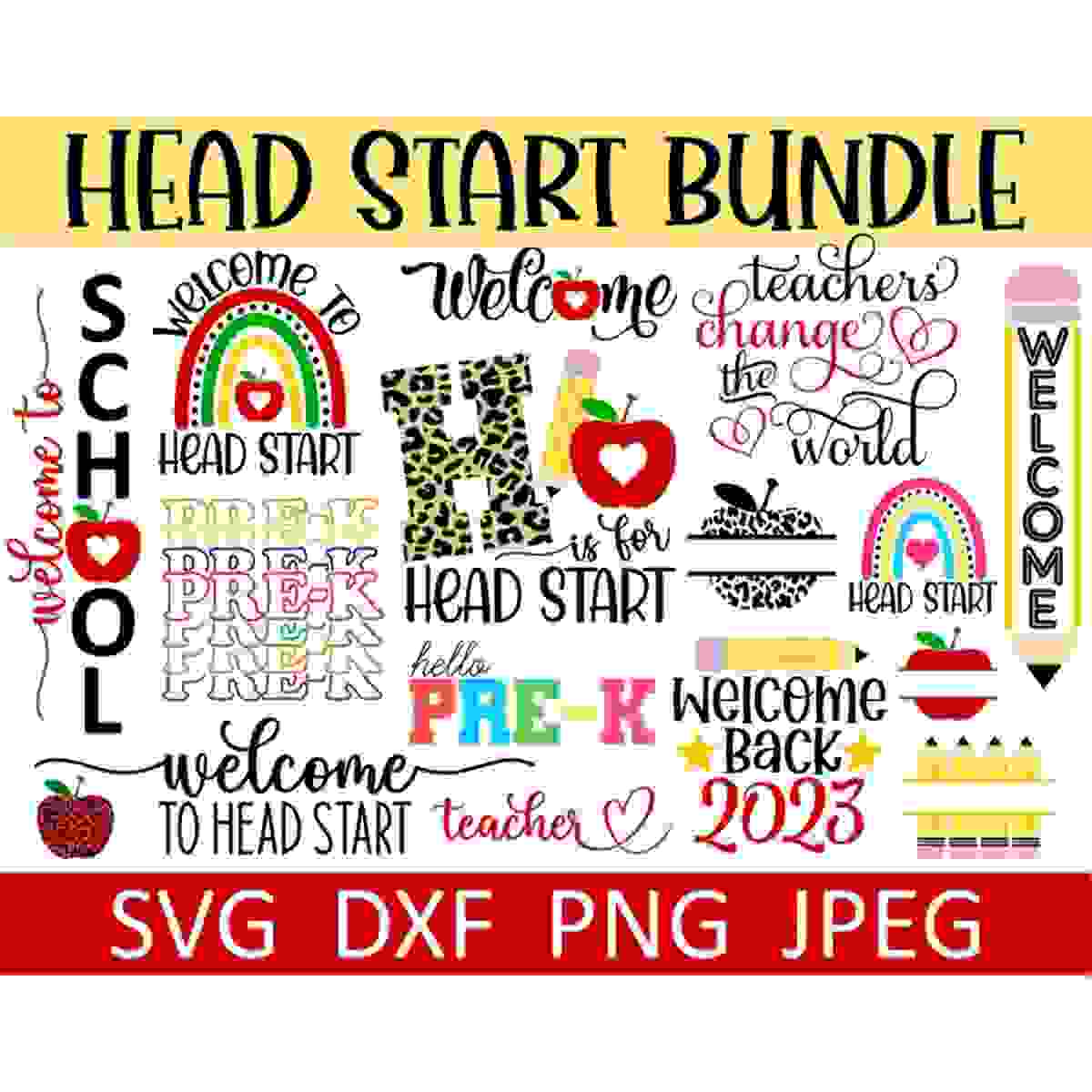 Head Start SVG Bundle, Pre-K SVG Bundle, Preschool Teacher, - Inspire ...