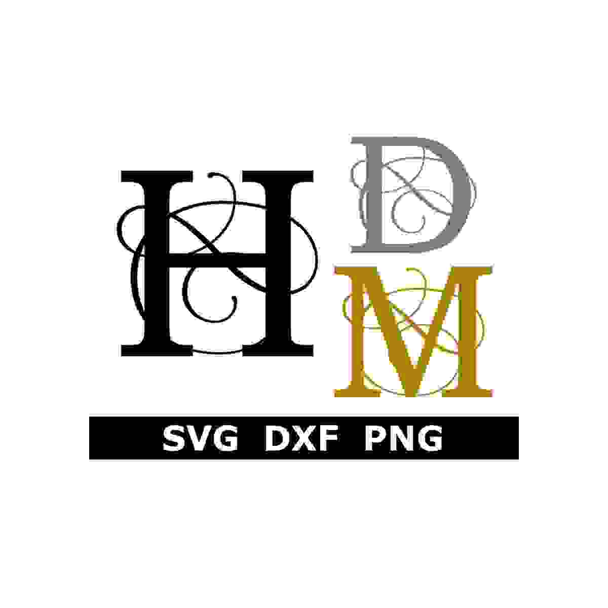 Monogram SVG/DXF/PNG Alphabet, Flourish Roman Letters, Digit - Inspire ...