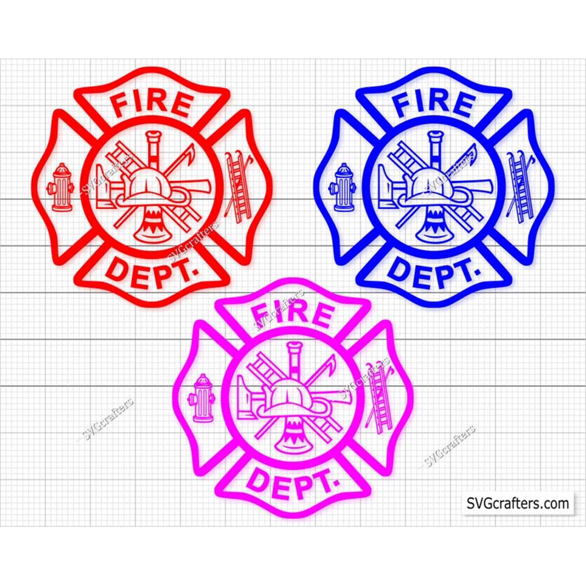 Custom Color for Fire Dept svg, Firefighter svg, Maltese C | Inspire Uplift