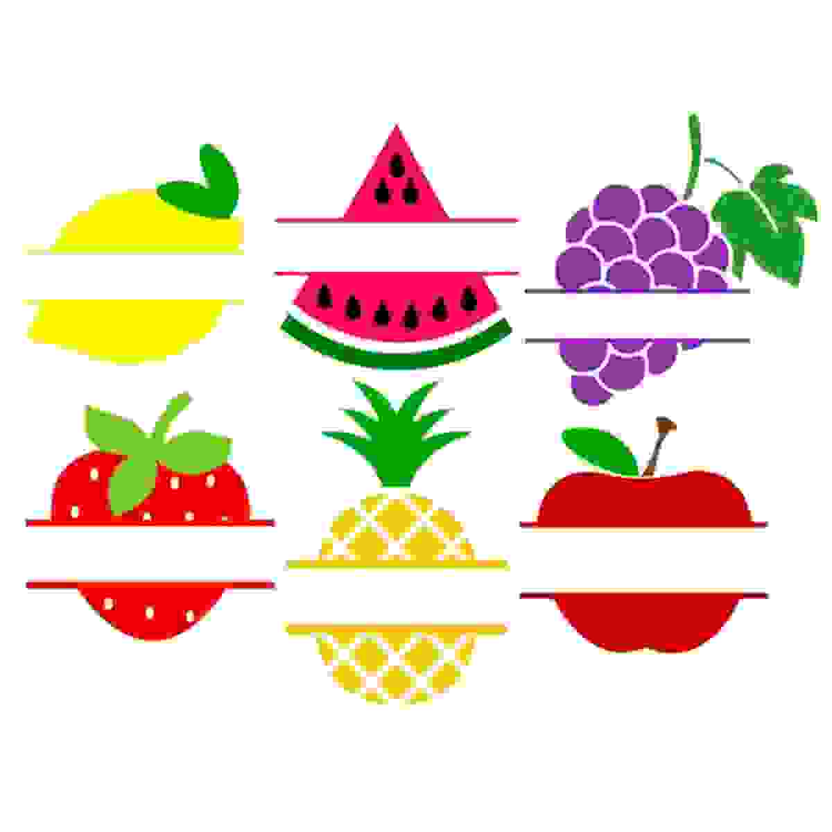 Fruit SVG Bundle, Fruit Name Frames SVG, Summer Fruit, Digit - Inspire ...