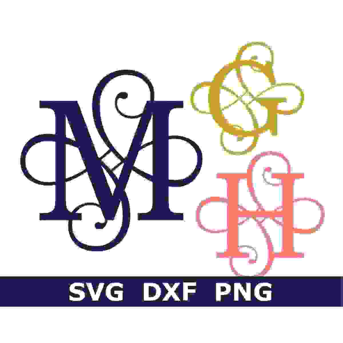 Monogram SVG/DXF/PNG, Fancy Flourish Letters, Alphabet, Digi - Inspire ...