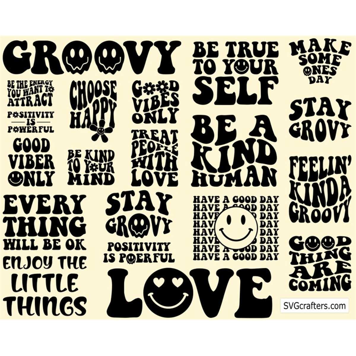 Groovy svg, bundle, boho svg, hippie svg, aesthetic svg, ins - Inspire ...