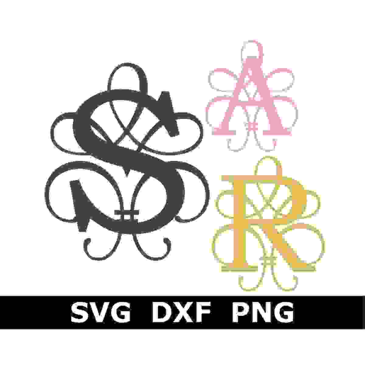 Monogram SVG/DXF/PNG Fancy Flourish Letters, Alphabet, Digit - Inspire ...