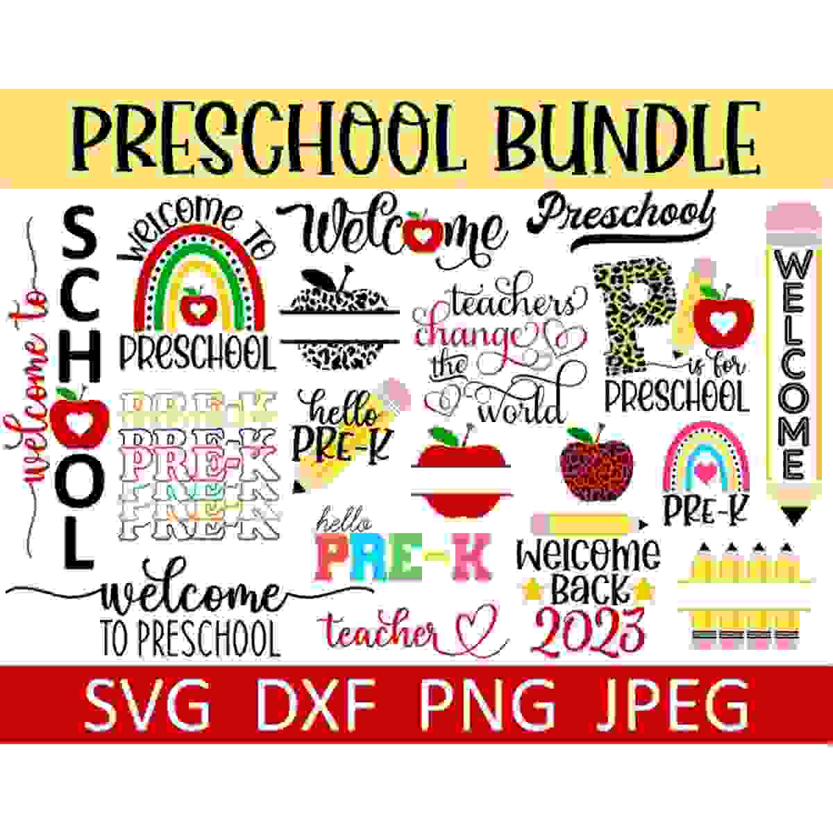 Preschool SVG Bundle, Pre-K SVG Bundle, Teacher Signs SVG, D - Inspire ...