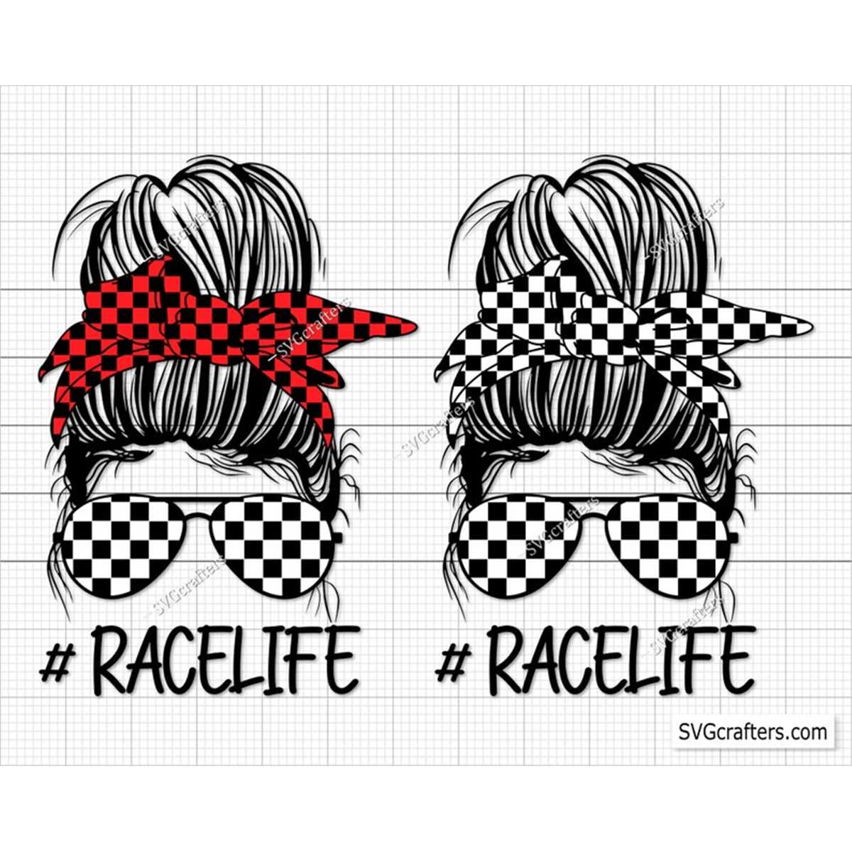 Messy Bun Racelife svg, Racing svg, Racing life svg, Checker - Inspire ...