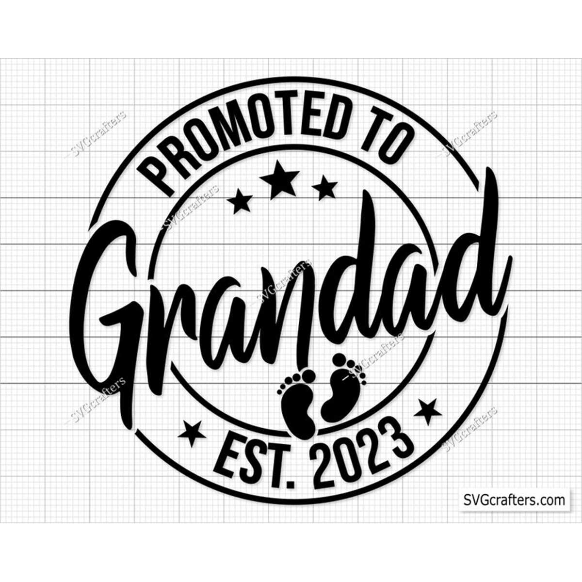 Promoted to Grandad Svg Png, Baby Announcement svg, Establis | Inspire ...