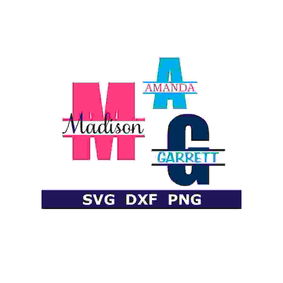 Split Monogram SVG/DXF/PNG, Split Block Alphabet, School Mon - Inspire ...