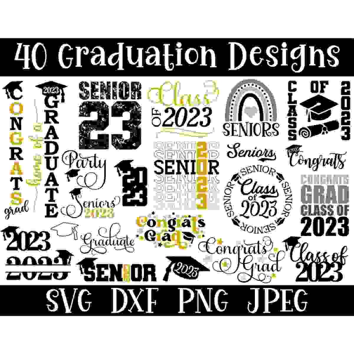 Graduation SVG Bundle, 40 Designs, Class of 2023 SVG, Digita - Inspire ...
