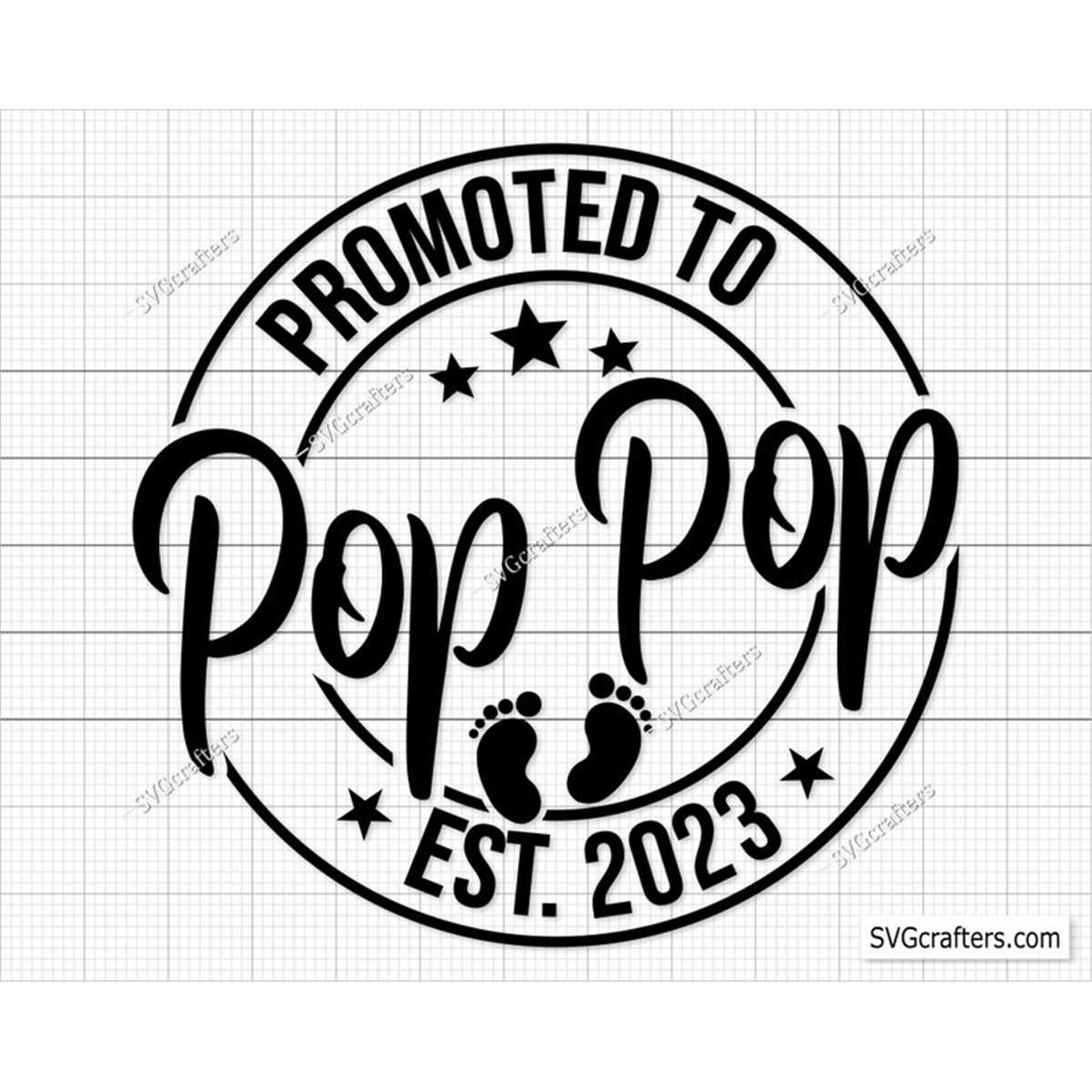 Promoted to Pop Pop Svg Png, Baby Announcement svg, Establis | Inspire ...