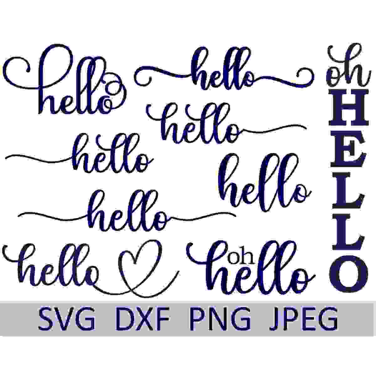 Hello SVG Bundle, Hello Sign SVG, Hello Porch Sign SVG, Digi - Inspire ...