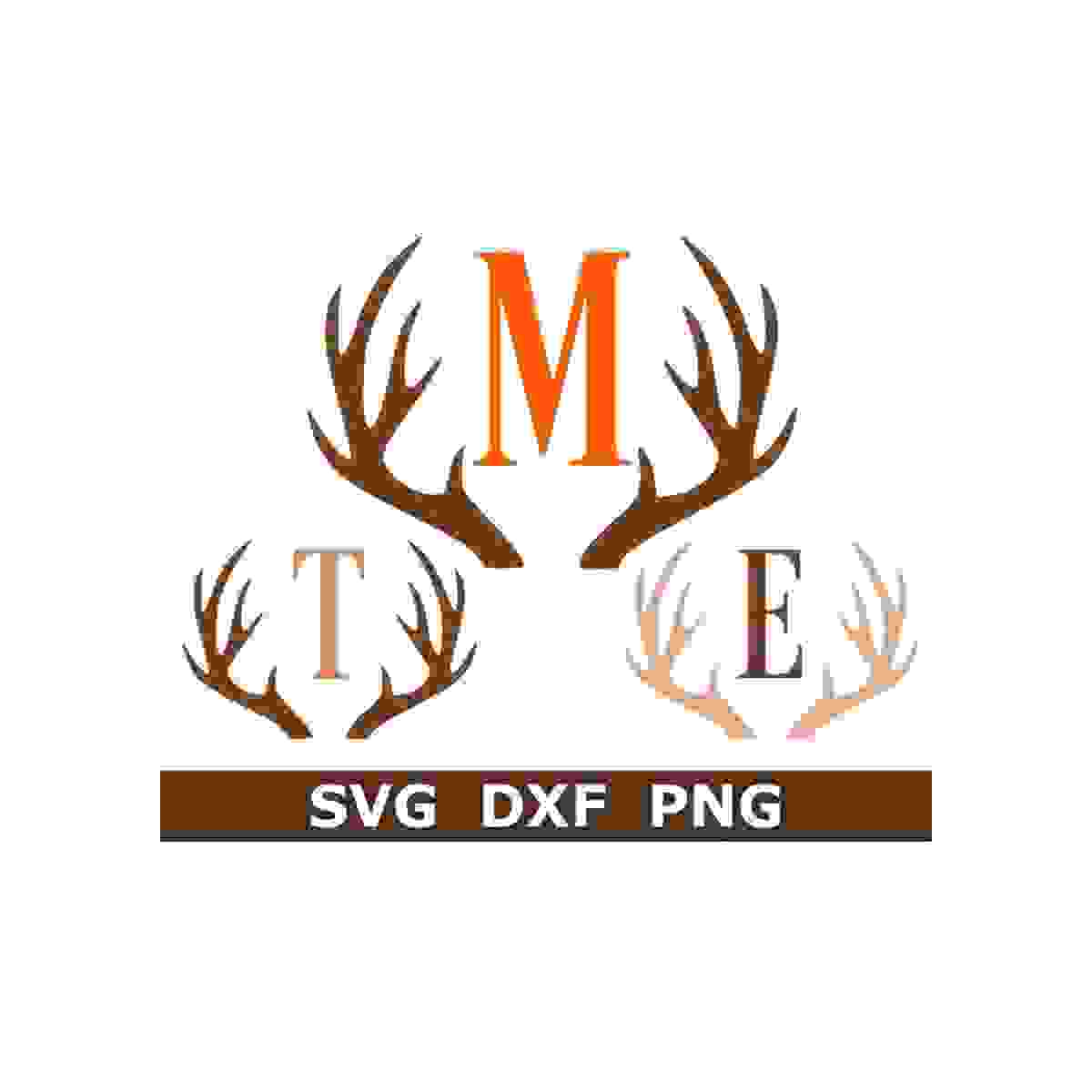 Monogram SVG/DXF/PNG, Antlers Alphabet, Hunting Letters, Dig - Inspire ...