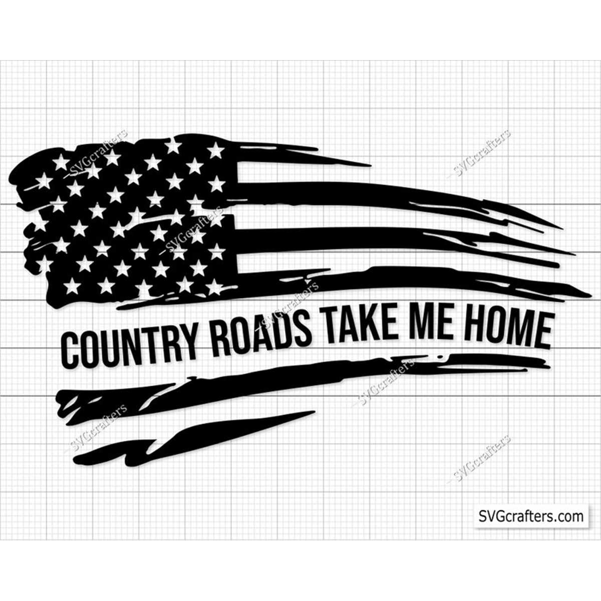 Country Roads Take Me Home Flag svg, country svg, country gi - Inspire ...