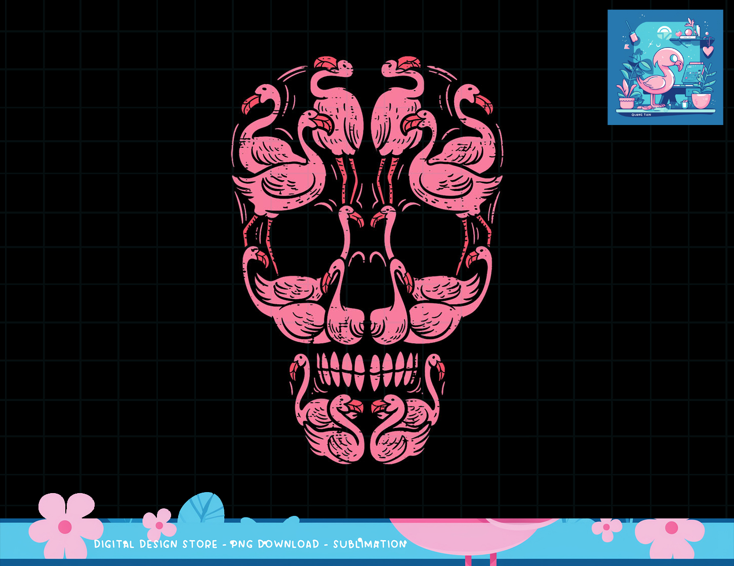 Pink Flamingo Skull Breast Cancer Awareness Halloween Women - Inspire ...