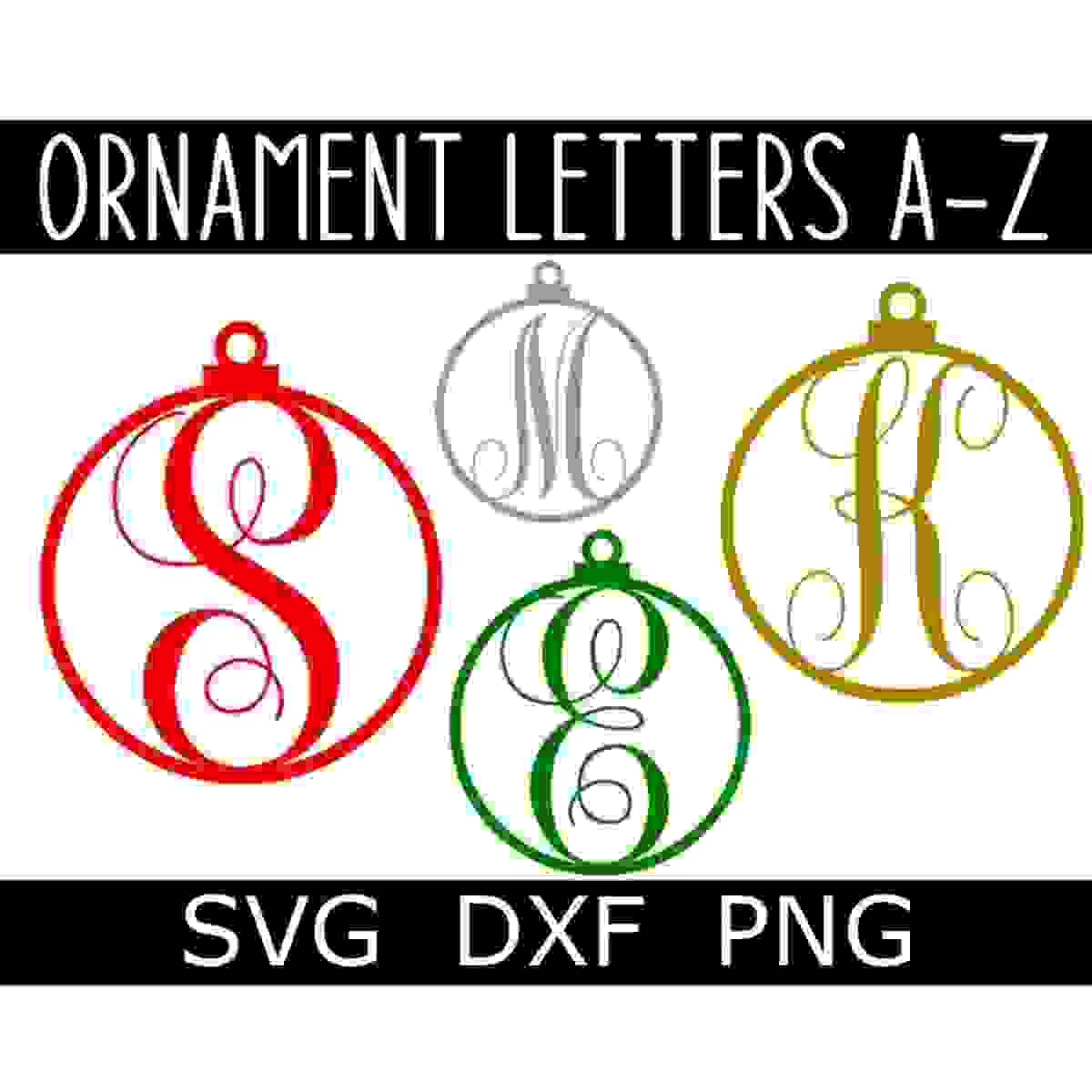 Monogram SVG/DXF/PNG Alphabet, Christmas Ornament Letters Al - Inspire ...