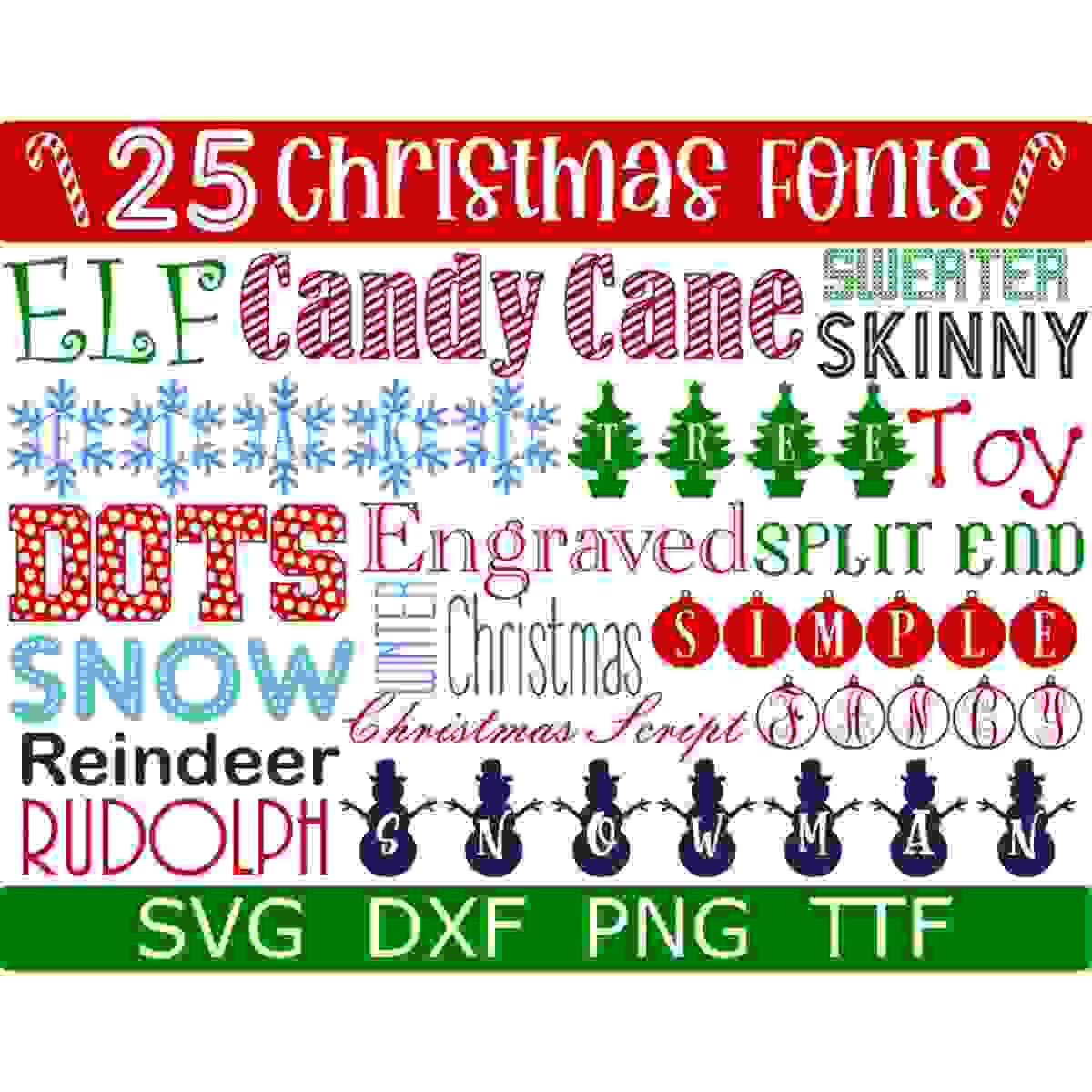 Christmas Font Bundle, Christmas Monogram, Holiday Font, Can - Inspire ...