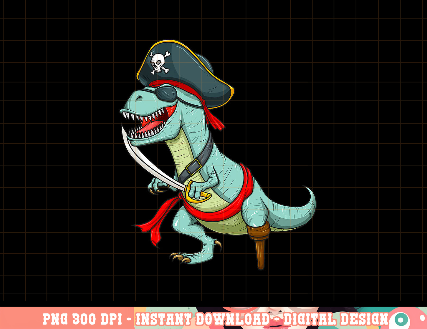 Pirate Dinosaur T Rex Funny Tyrannosaurus Halloween Costume - Inspire ...