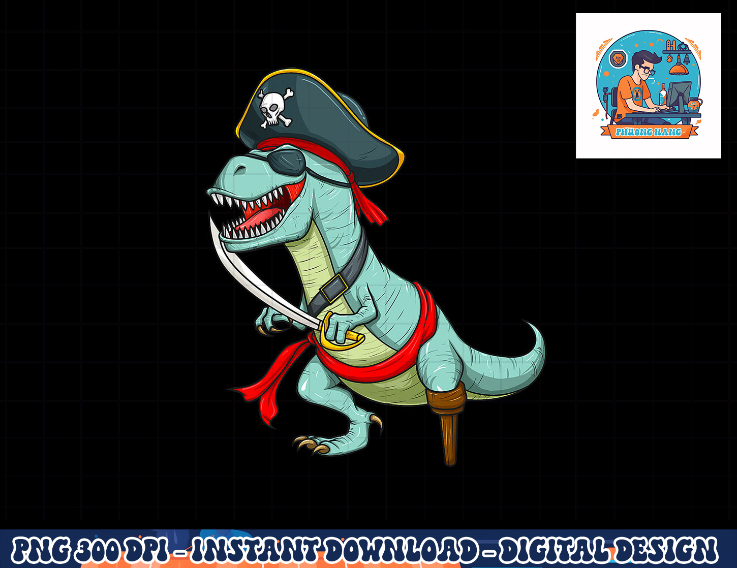 Pirate Dinosaur T Rex Funny Tyrannosaurus Halloween Costume | Inspire ...