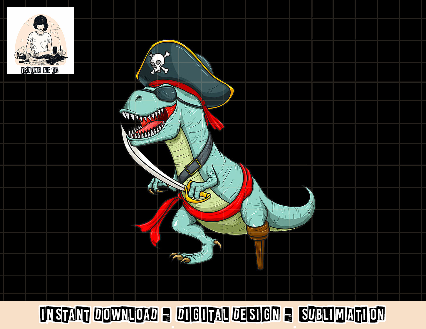 Pirate Dinosaur T Rex Funny Tyrannosaurus Halloween Costume - Inspire ...