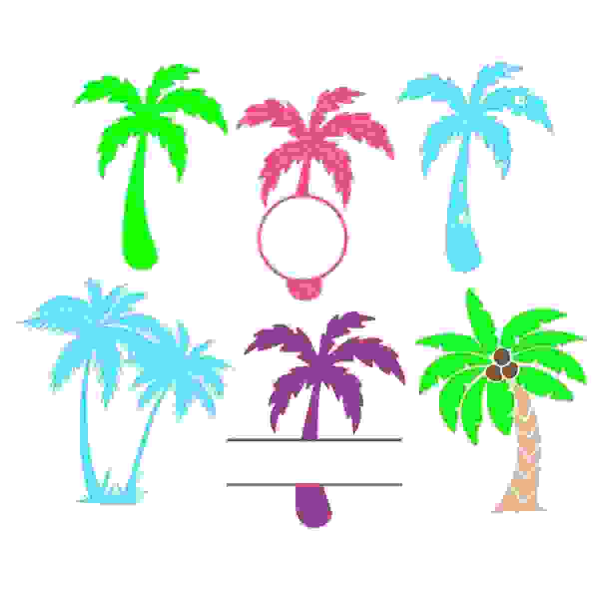 Palm Tree SVG, Palm Tree Frames, Beach SVG, Tropical SVG, Di - Inspire ...
