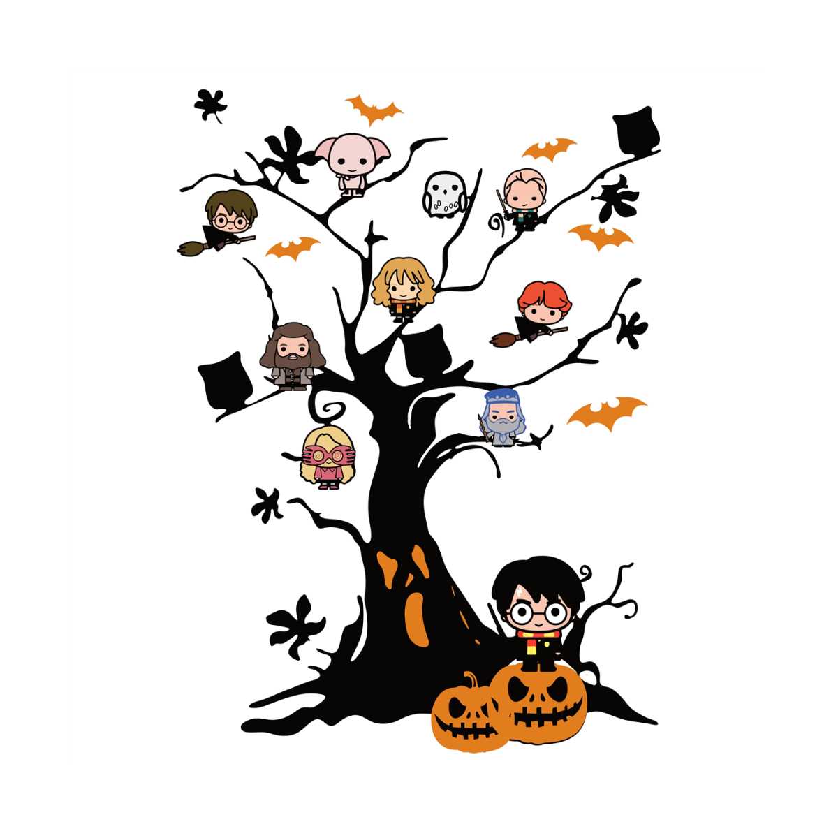 Harry Potter Halloween Chibi JackOLantern Pumpkin Spooky Tre | Inspire ...