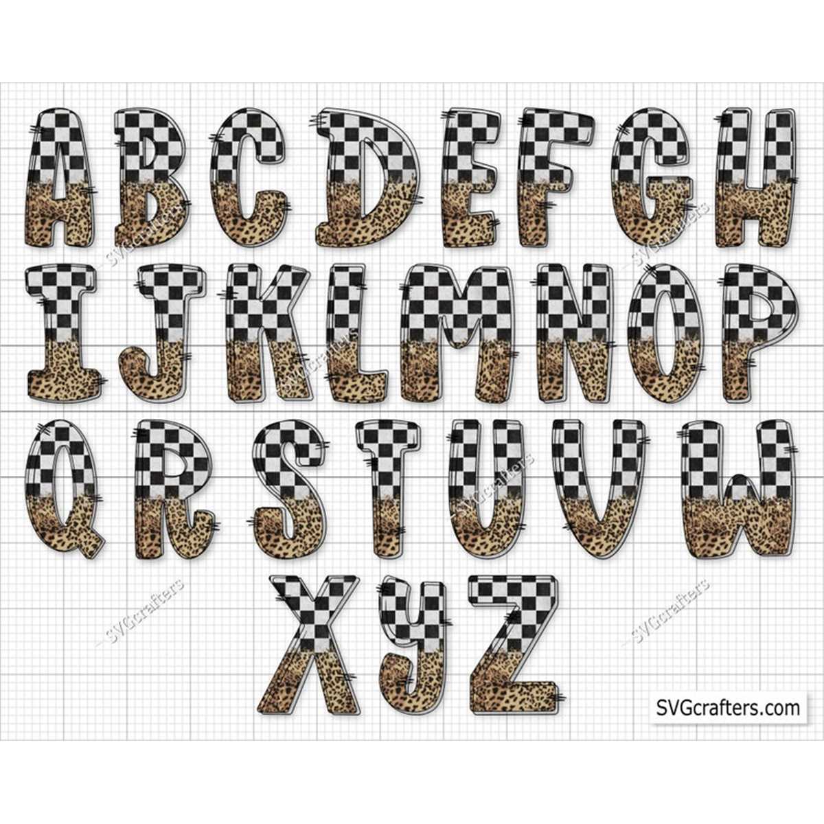 Checkered Doodle Letters PNG, Racing Png, Leopard Racing Png | Inspire ...