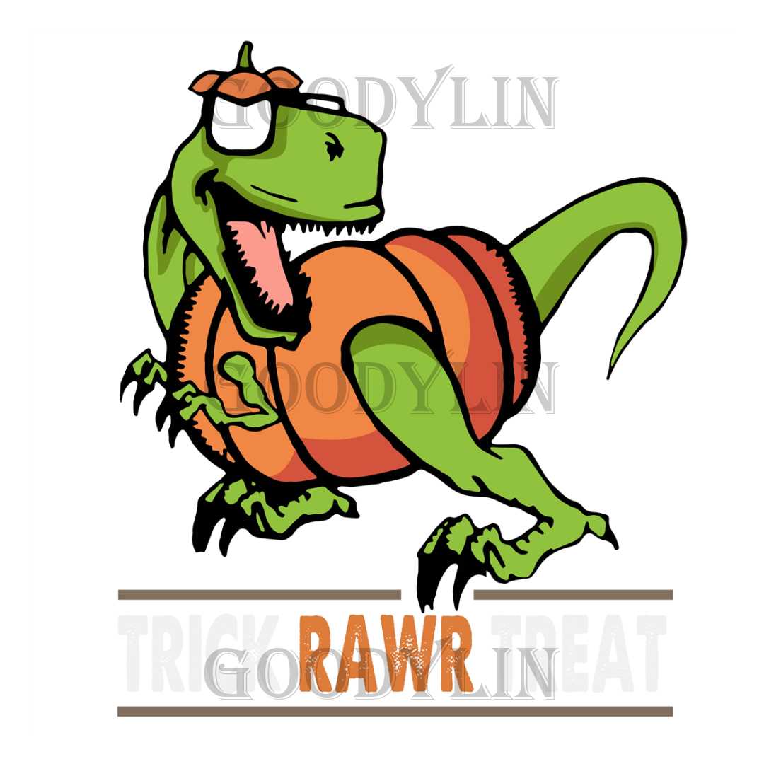 Trick Rawr Treat SVG, Pumpkin SVG, Dino SVG, T Rex SVG, Hall | Inspire Uplift