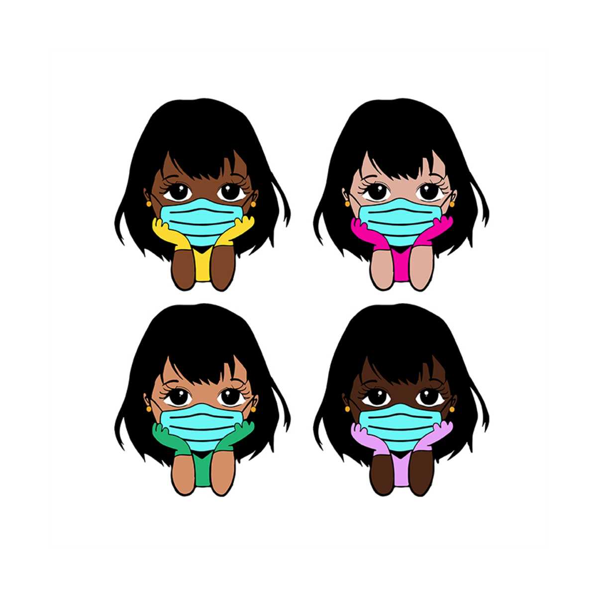 Black Kid Peekaboo Girl Mask Svg Bundle | Inspire Uplift