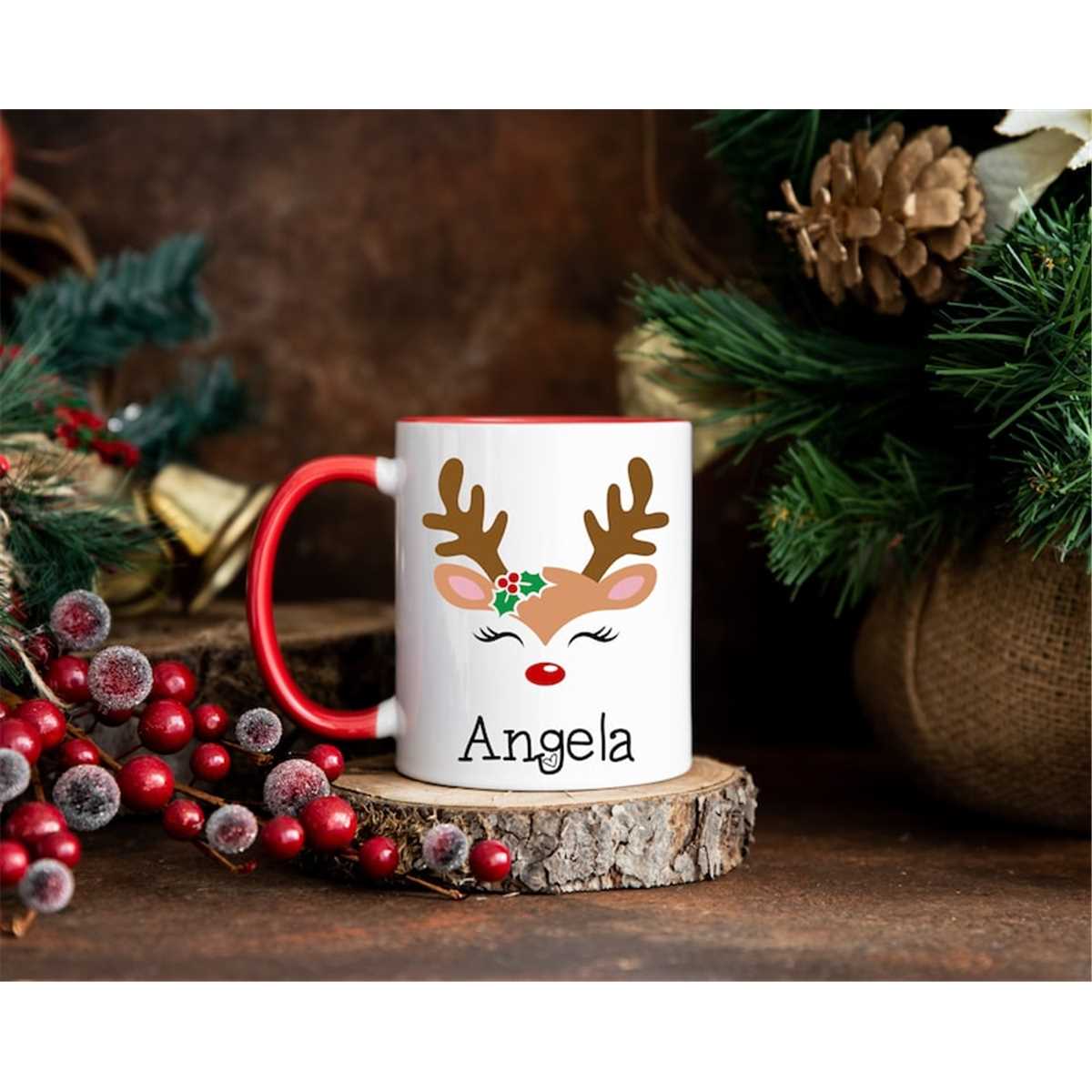 Funny Christmas Mug, Secret Santa Gift, Reindeer Face mug Mu | Inspire ...