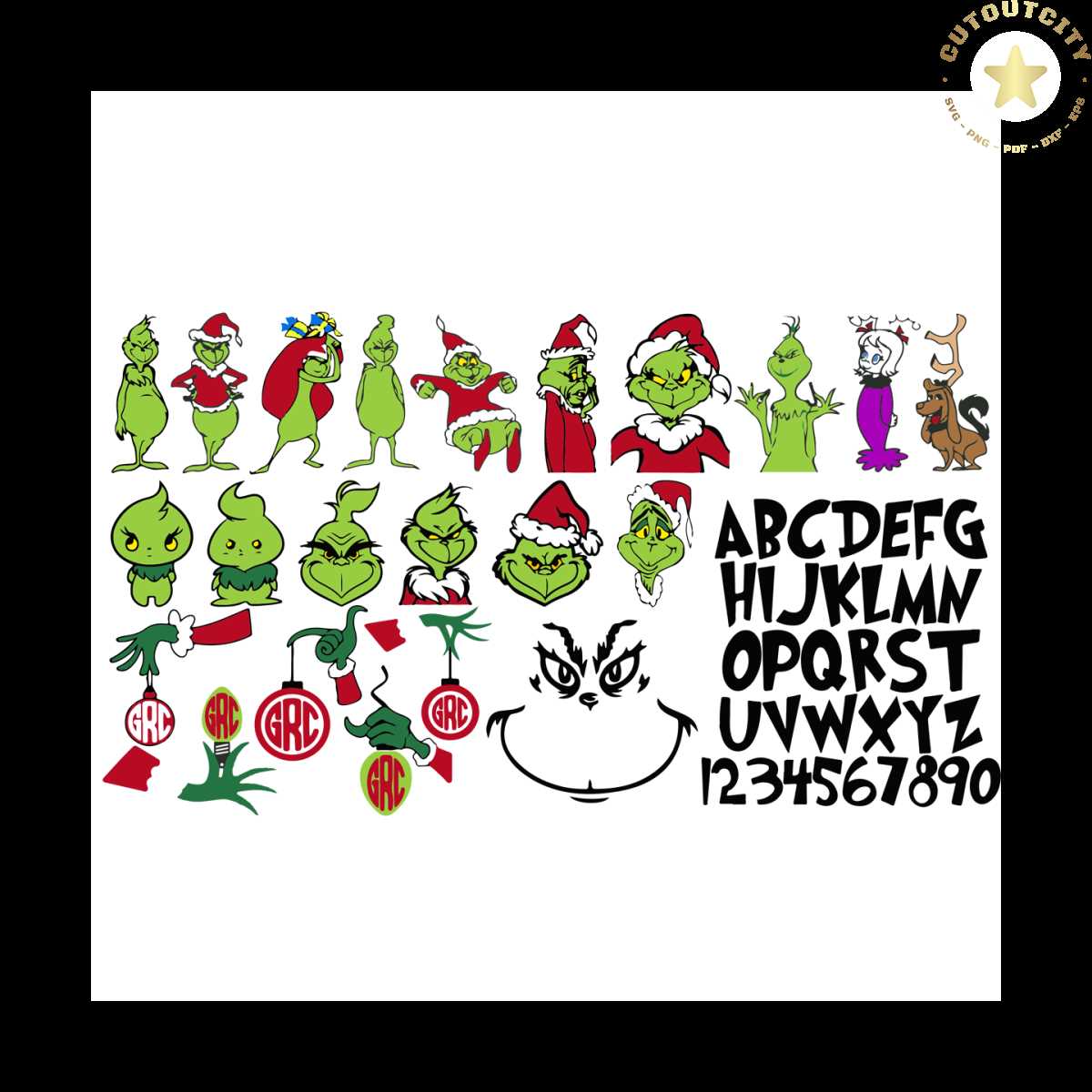 The Grinch Bundle, Christmas Svg, The Grinch Svg, Grinch Fon | Inspire ...