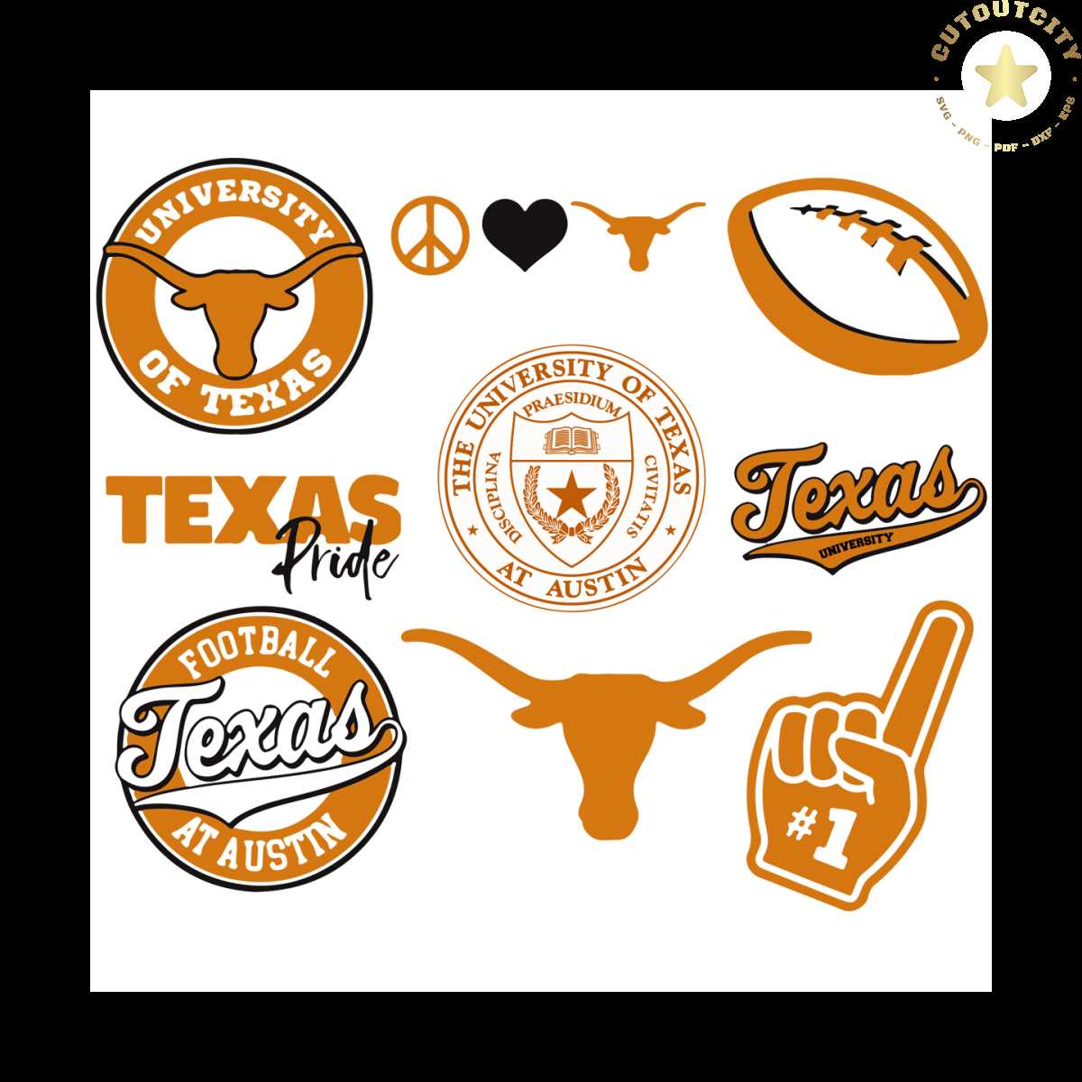 Texas University Bundle, Sport Svg, Texas Longhorn Logo Svg, - Inspire ...