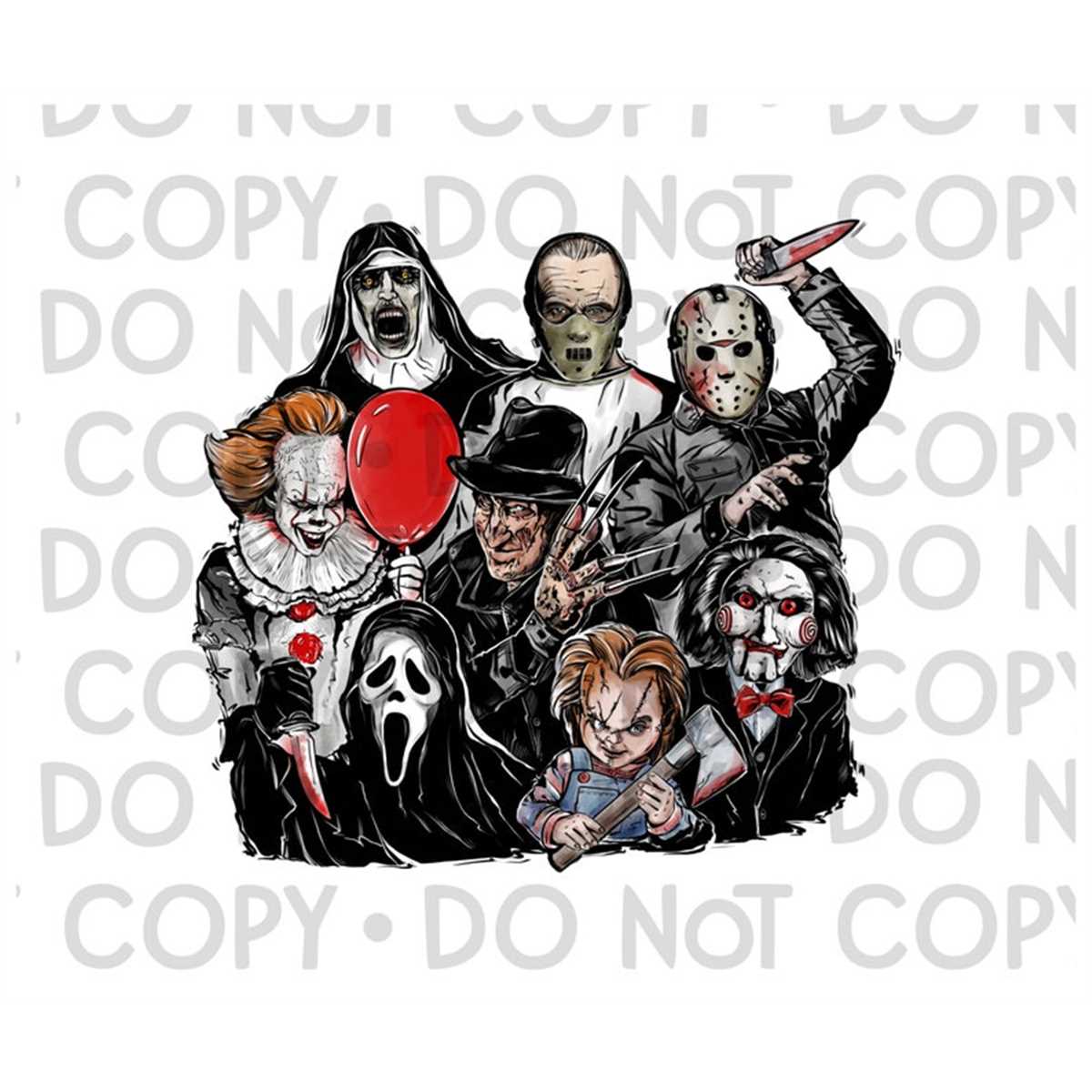Horror, Group, Sublimation, PNG, digital download, Halloween - Inspire ...