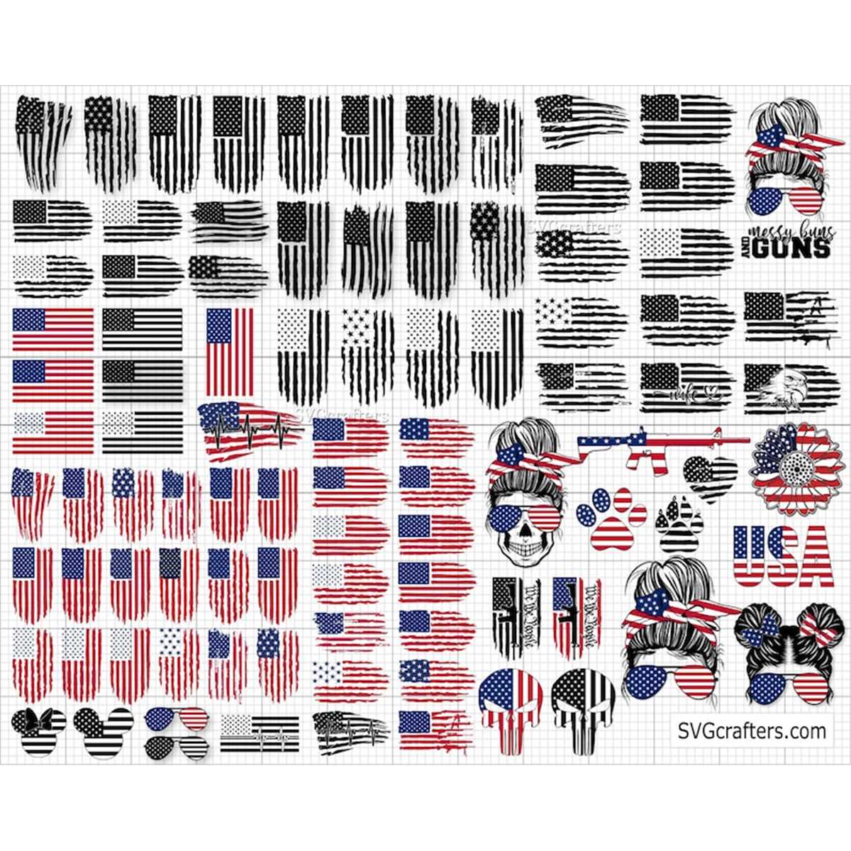Bundle American Flag Svg For Cricut and Silhouette, USA Flag | Inspire ...