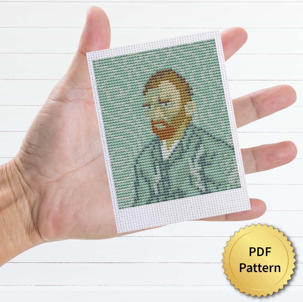 Van Gogh Self-portrait Cross Stitch Pattern Vincent Van Gogh - Inspire ...