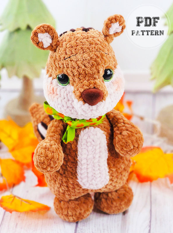 ADVANCEDANIMAL PATTERNS Crochet Plush Chipmunk PDF Pattern | Inspire Uplift