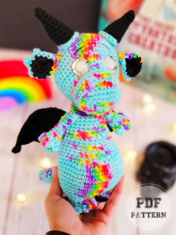 ANIMAL PATTERNS Little Blue Crochet Dragon Free Amigurumi Pa | Inspire ...