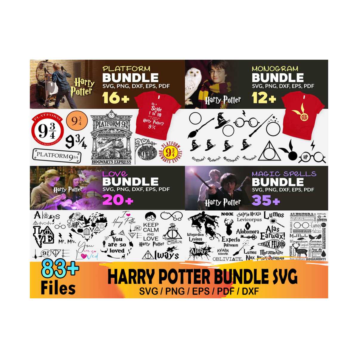 83 Harry Potter Platform Bundle Svg, Hogwarts Svg, Potter Sv | Inspire ...