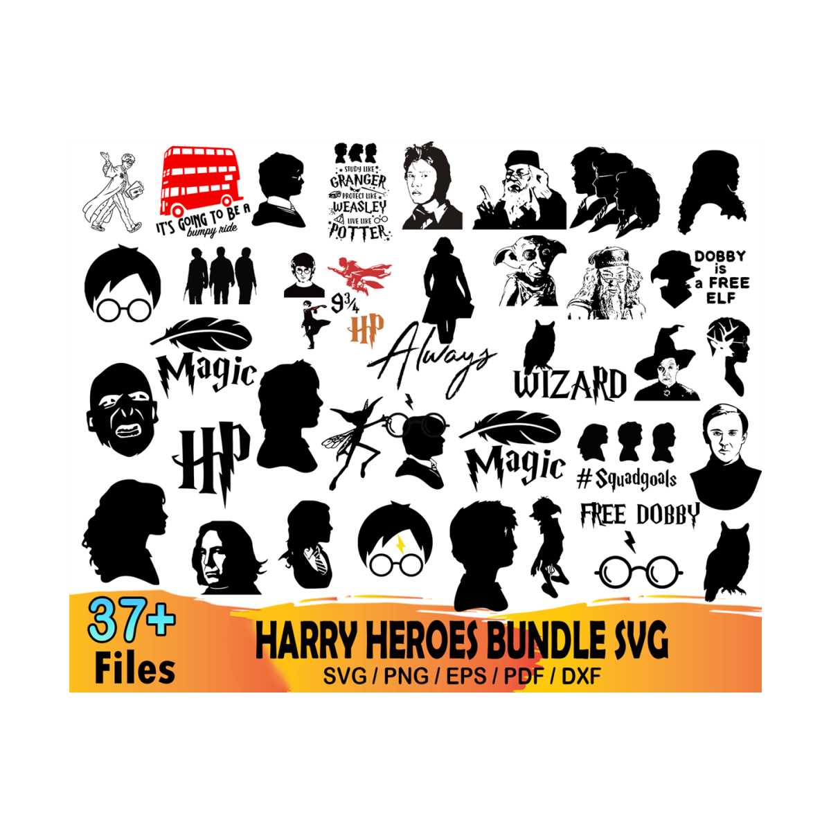 37 Harry Heroes Bundle Svg, Harry Potter Svg, Dumbledore Svg | Inspire ...
