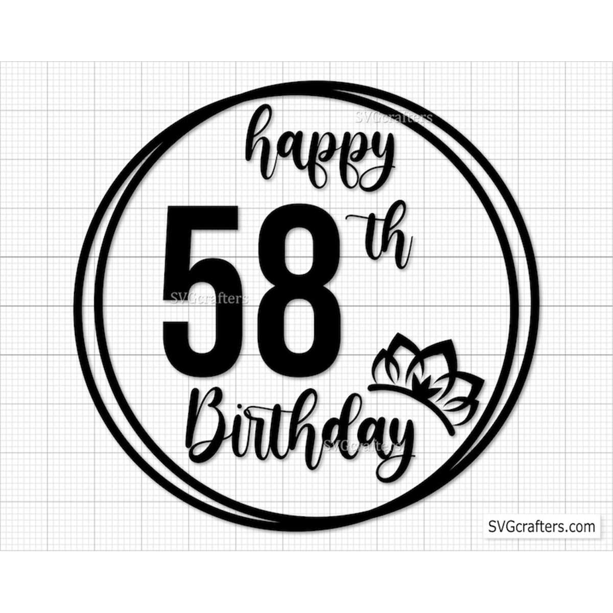 58th Birthday Svg Png, 58th svg, Aged to perfection svg, 58 - Inspire ...