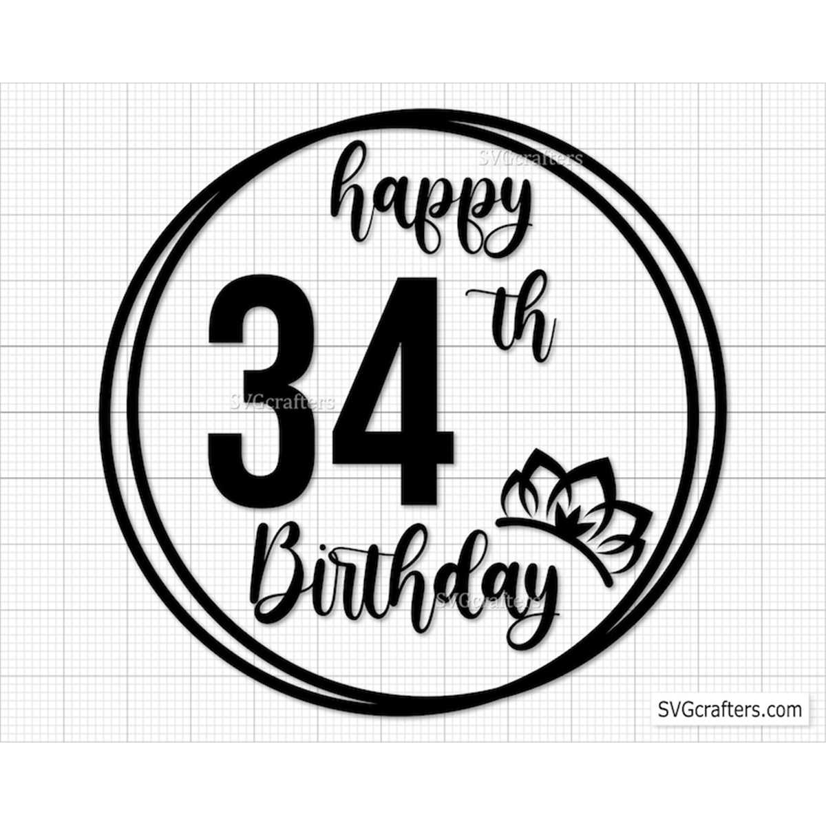 34th Birthday Svg Png, 34th svg, Aged to perfection svg, 34 | Inspire ...