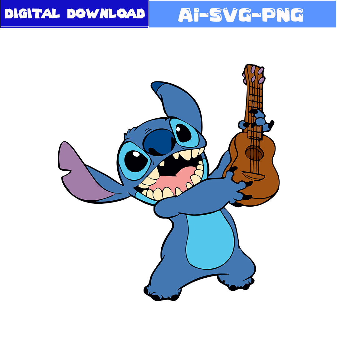 Stitch And Guitar Svg, Lilo And Stitch Svg, Funny Stitch Svg | Inspire ...