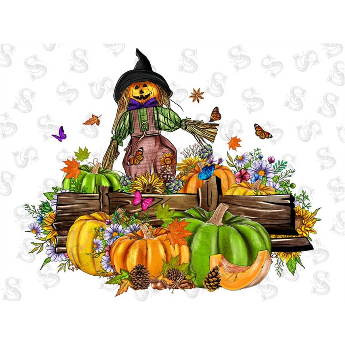 Fall Scarecrow Png Sublimation Designs,Fall Png,Pumpkins Png - Inspire ...