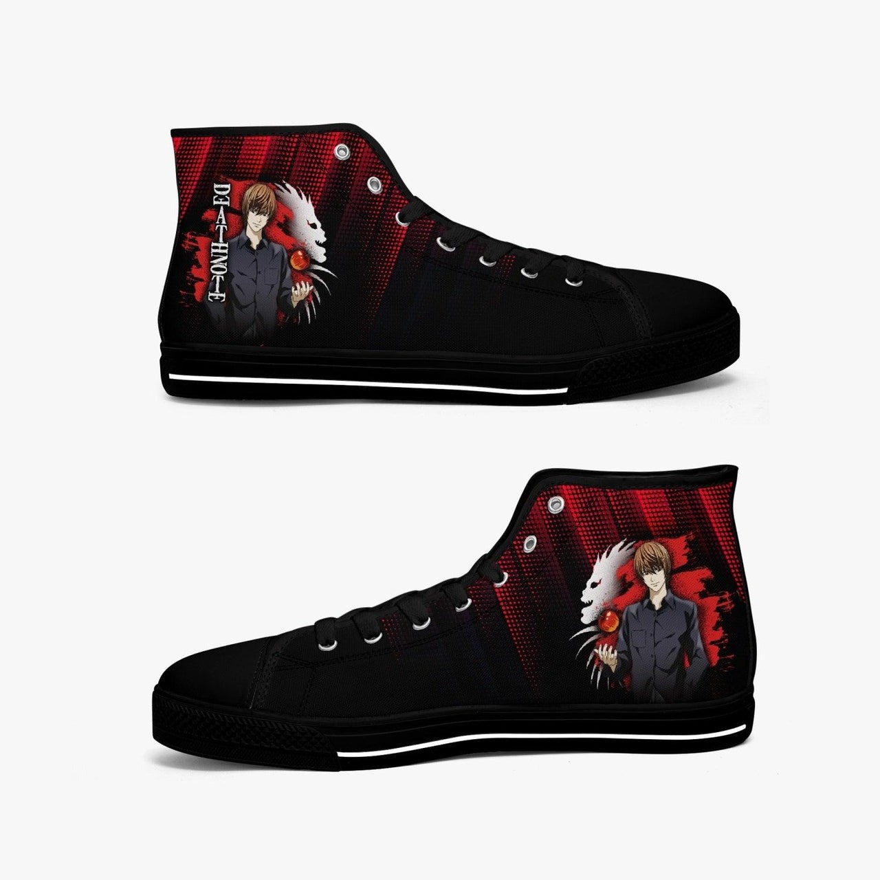 Death Note Light Yagami Red Black High Canvas Shoes for Fan, - Inspire ...