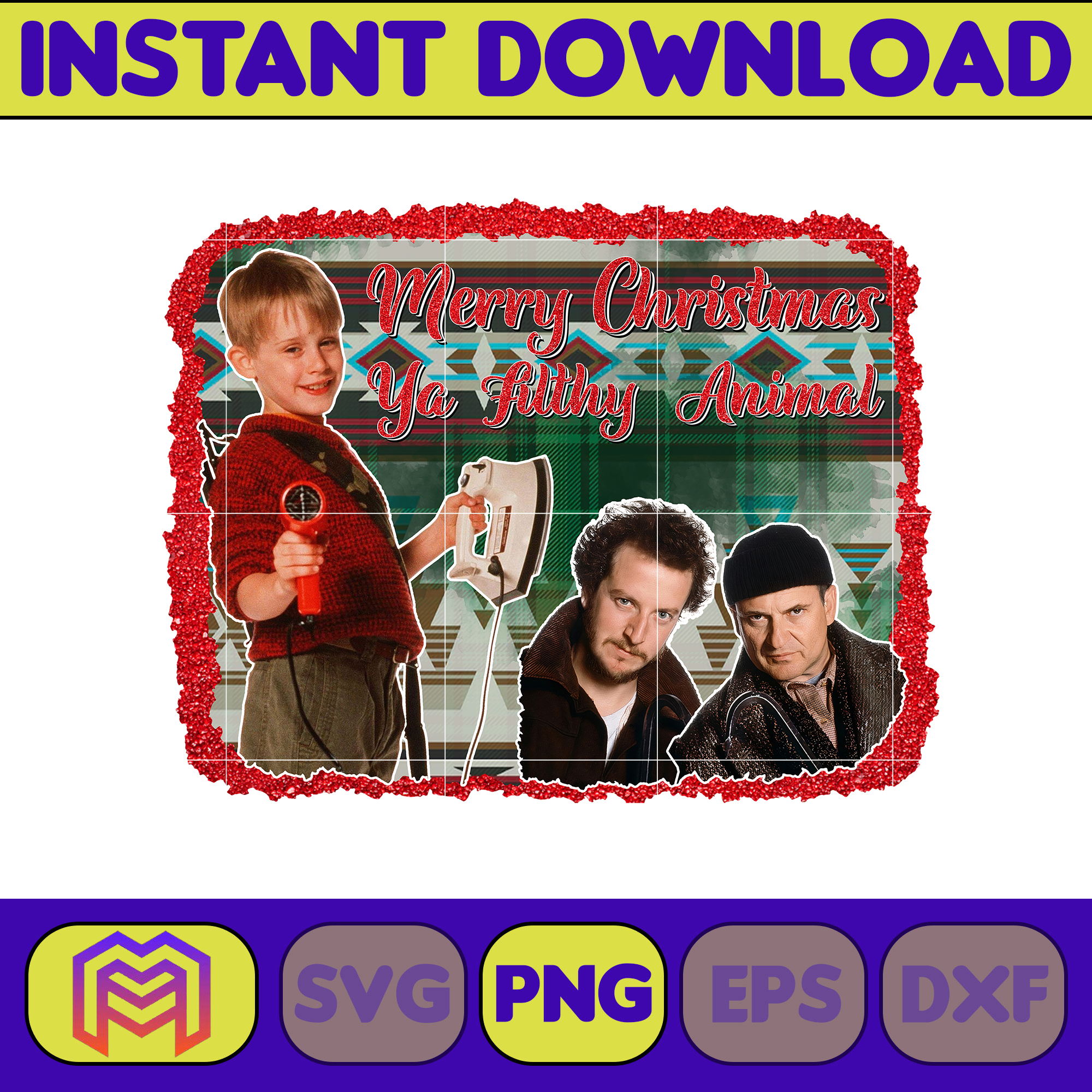 Home Alone Png, Funny Christmas Png, Christmas Sayings Png, | Inspire ...