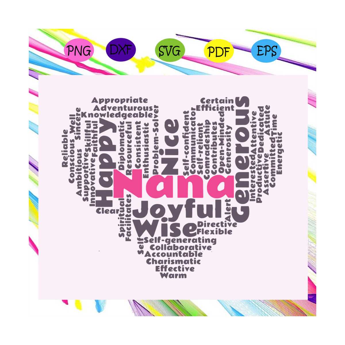 Nana SVG word cloud, nana life svg, nana gift svg, gifts for | Inspire Uplift
