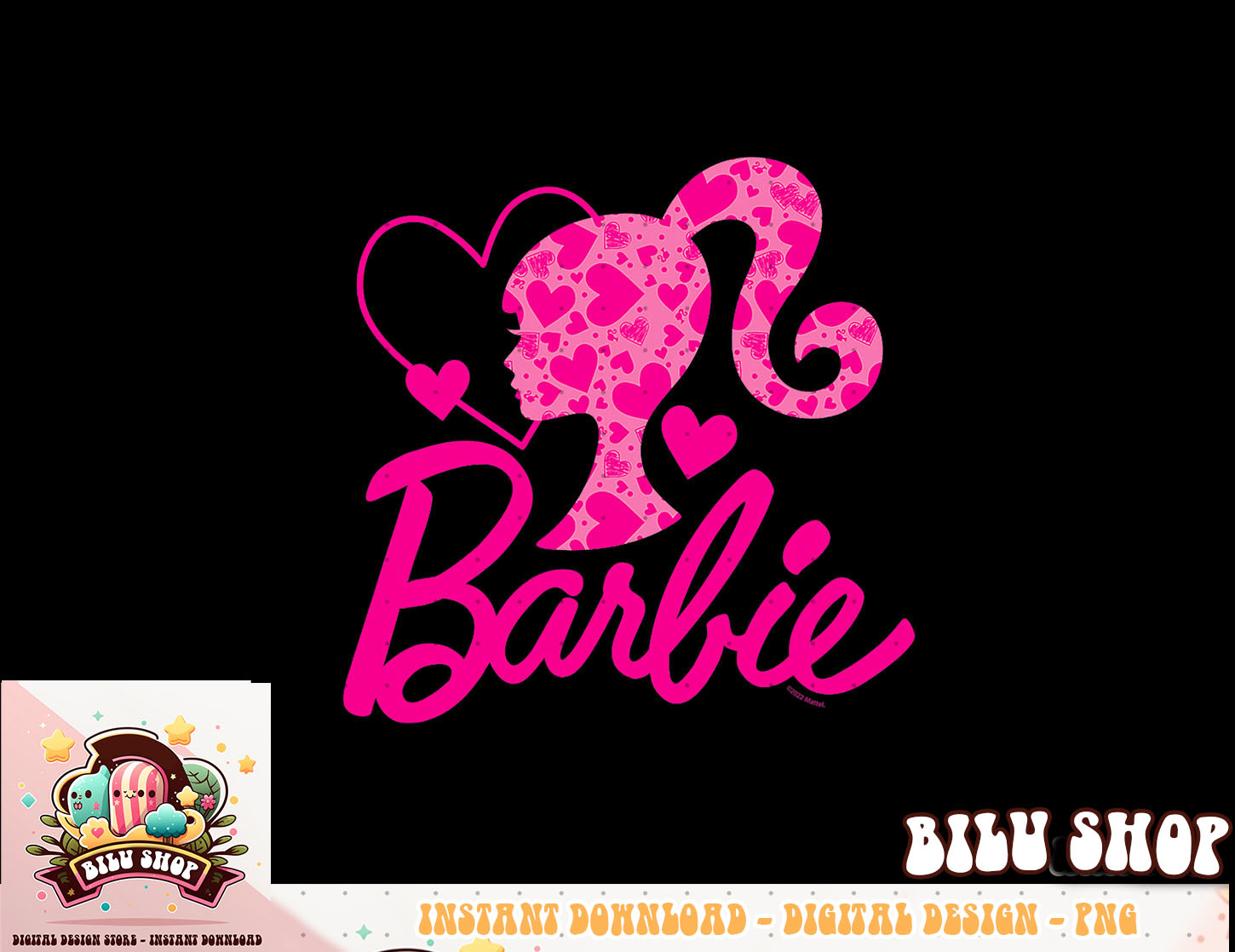 Barbie Black Heart Logo Crew Neck png, sublimation - Classic | Inspire ...