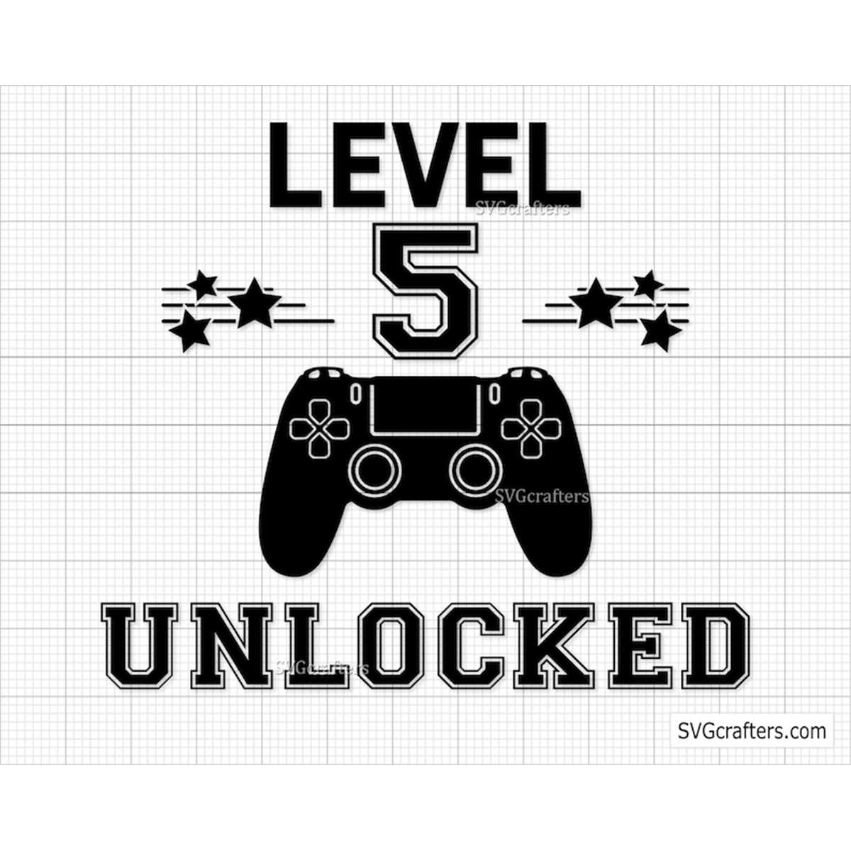 Level 5 Unlocked svg, 5th Birthday svg, My 5th Birthday svg, - Inspire ...